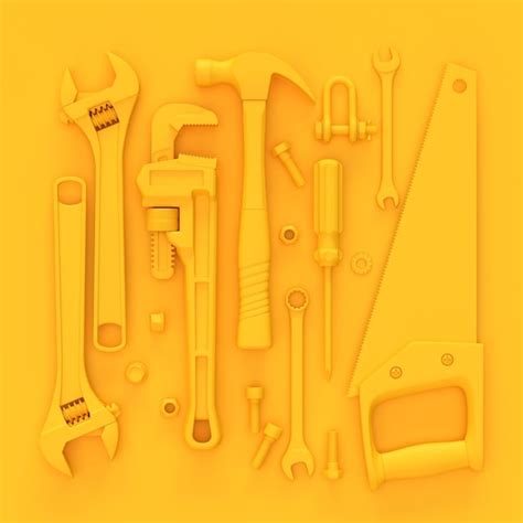 Premium Photo 3d Render Set Tools Backgrond