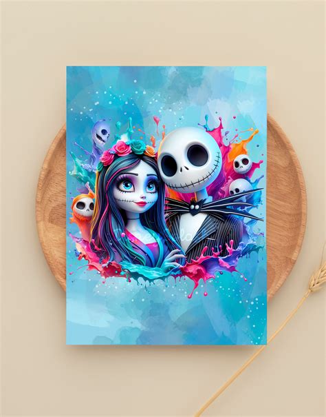 Jack And Sally Watercolor Splash Clipart Images Graphics And Artwork