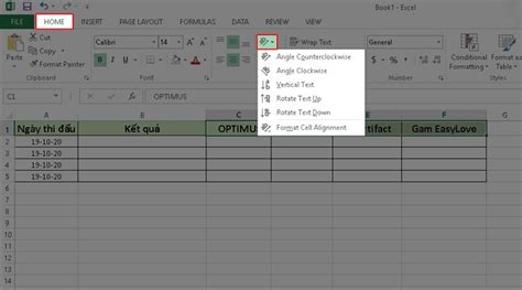 2 Cách Xoay Chữ Trong Excel Xoay Ngang Xoay Dọc Xoay Chéo