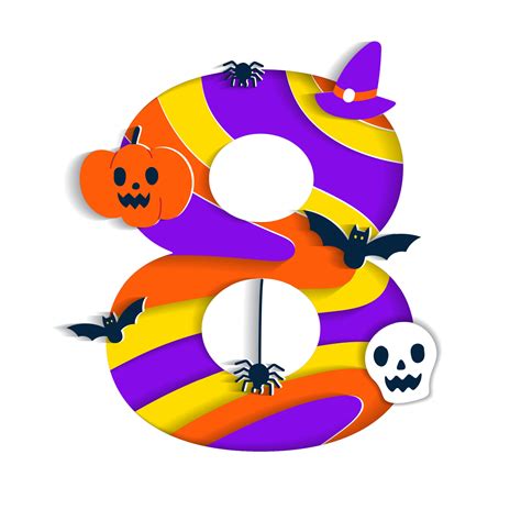 Happy Halloween 8 Eight Numeral Numeric Party Font Character Cartoon