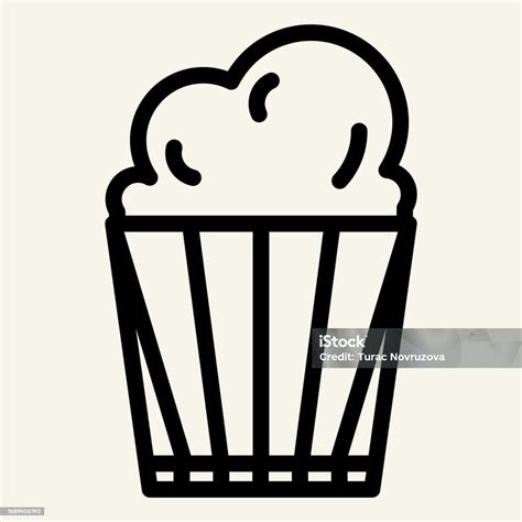 팝콘 라인 아이콘입니다 흰색으로 분리된 맛있는 벡터 그림 팝콘 버킷 개요 스타일 및 앱을 위해 디자인되었습니다 Eps 10 0명에 대한 스톡 벡터 아트 및 기타 이미지