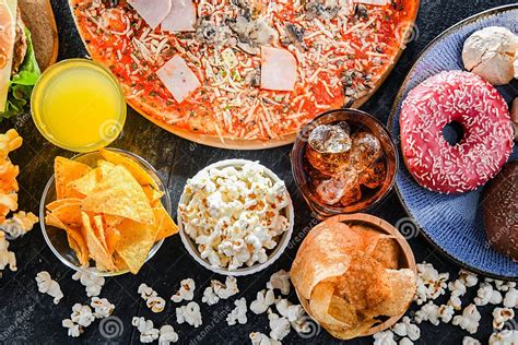Foods Enhancing The Risk Of Cancer Junk Food Stock Image Image Of