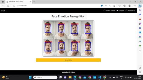 GitHub Kirti Emotion Detection This Project Takes Live Cam Feed To Detect Emotion