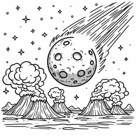 Desenho Para Colorir De Foguete Espacial E Lua · Creative🐷 Descubra A