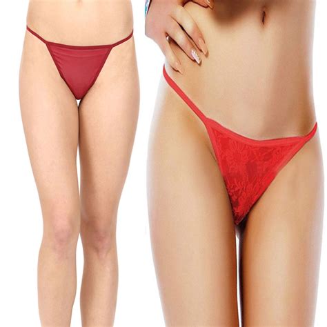 Ladies Red And Maroon Pk Of 2 Lace G String