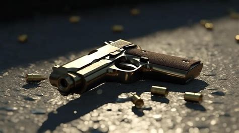 Premium Photo Gun And Bullets Generative Ai