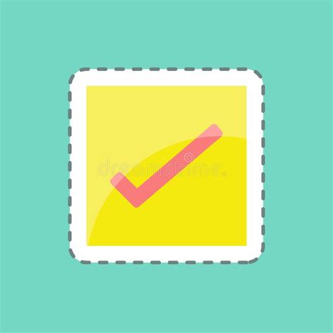 Sticker Line Cut Reminders Suitable For Mobile Apps Symbol Simple