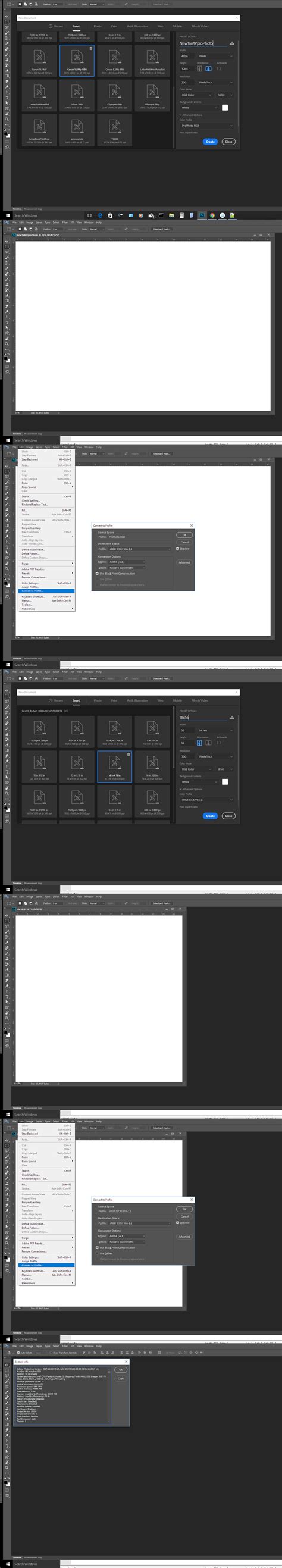 Color Management Bug In New Document New Dialog Adobe Community