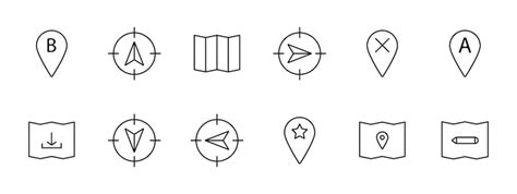 Premium Vector Navigator Set Icon B Location Pointer Mark Pointer Tip