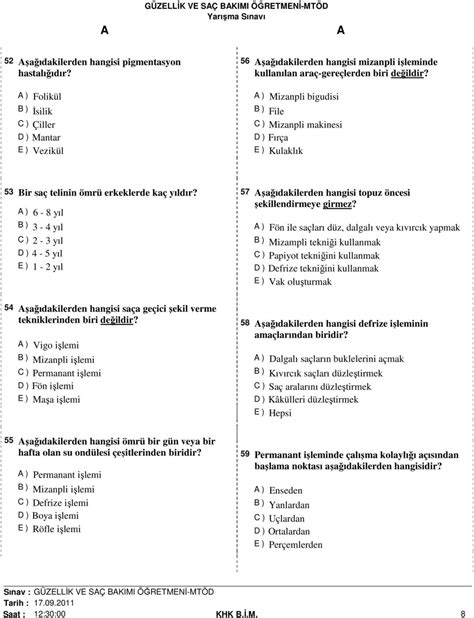 Yarışma Sınavı 5 Aşağıdakilerden hangisi bel ve kalça çevreleri