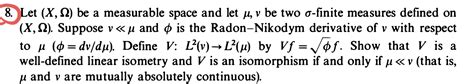 Solved Let XΩ Be A Measurable Space And Let μv Be Two