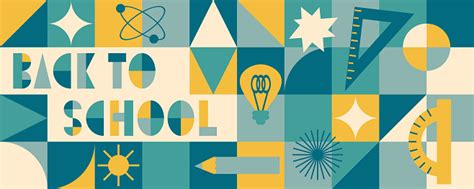 체크 무늬 추상 수평 배너 와 학교 교육 개념으로 돌아 가기 스티커 컵 머그잔 카드에 완벽하게 인쇄됩니다 손으로 그린 고립 된 벡터 그림입니다 포스터에 대한 스톡 벡터 아트