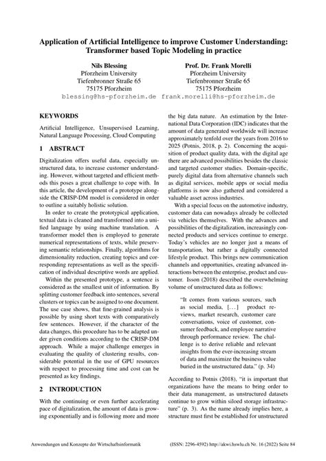Pdf Application Of Artificial Intelligence To Improve Customer