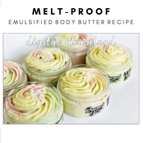 Diy Emulsified Body Butter Recipe Tutorial Melt Proof Etsy