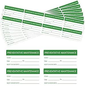 Self Laminating Preventative Maintenance Stickers 1 X 2 Inch Inspection
