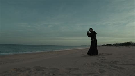 Karate Monk Closure Trains On The Beach Athlete 43957037 Stock Video At