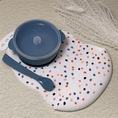 Набор посуды из пищевого силикона для первого прикорма 4 шт морская волна Безопасно Удобно