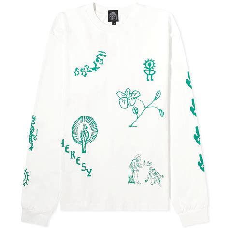 Heresy Mens Em Blem Long Sleeve T Shirt In Ecru Heresy