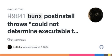 `bunx` Postinstall Throws Could Not Determine Executable To Run For Package Exec · Issue 9841