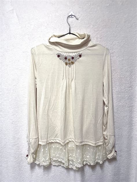 엑시즈팜 쉬폰 레이스 큐빅 진주 블라우스 로맨틱 고딕 고스로리 갸루 로걀 후루츠패밀리 엑시즈팜 쉬폰 레이스 큐빅 진주 블라우스 로맨틱 고딕 고스로리 갸루 로걀 후루츠패밀리