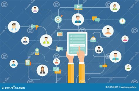 Business Content Sharing On Mobile Conceptmobile Social Network