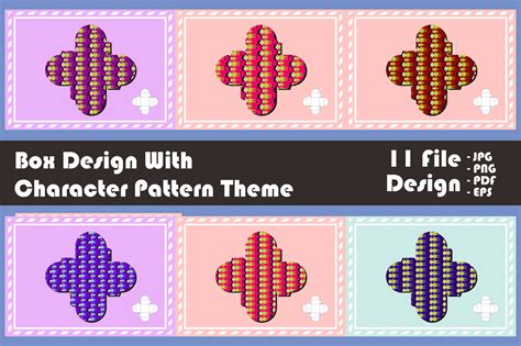 11 Box With Cute Character Pattern Theme Graphic By Arief Sapta Adjie