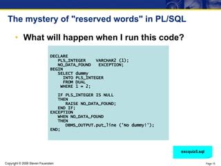 Weird Plsql PPT