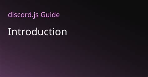 Introduction Discordjs
