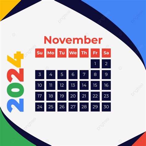 Diseño De Calendario De Noviembre De Vector PNG dibujos Calendario Noviembre