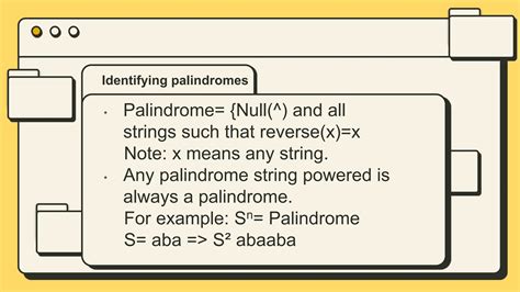 what is palindrome in compiler design and tafl ppt