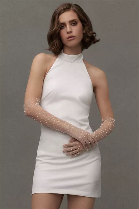 Bhldn High Neck Bow Back Mini Dress Anthropologie