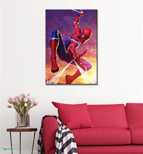 Картина на холсте для интерьера Человек Паук Spider Man Marvel ...
