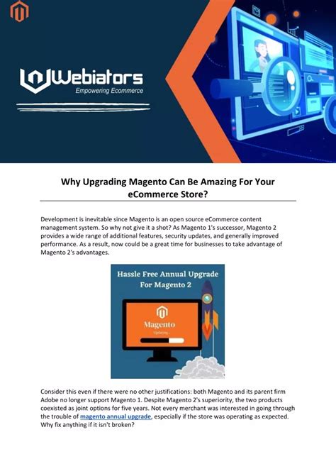Ppt Why Upgrading Magento Can Be Amazing For Your Ecommerce Store