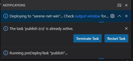 The Running PreDeployTask Publish Task Isn T Stopped After Clicking