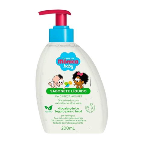 SABONETE LÍQUIDO TURMA DA MÔNICA BABY GLICERINADO 200ML Drogaria