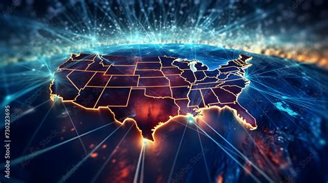 A Global Network Connection Map Of North America From Space Planet