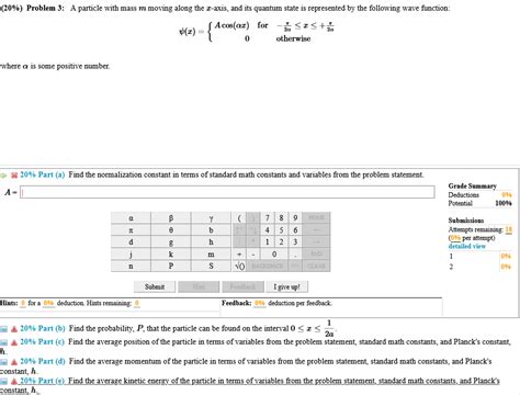 Solved Problem A Particle With Mass M Moving Along Chegg
