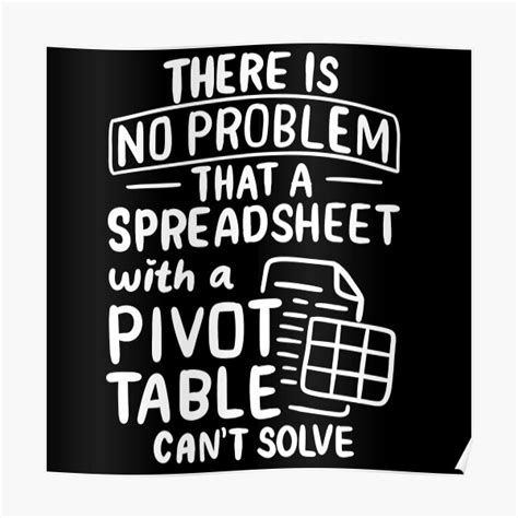 Spreadsheet With A Pivot Table Problem Solving Spreadsheet Poster For