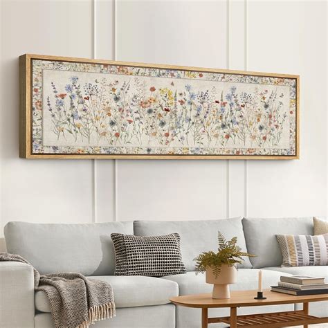 Idea4wall Canvas Wall Art 60x20 Wildflower Botanical Nature