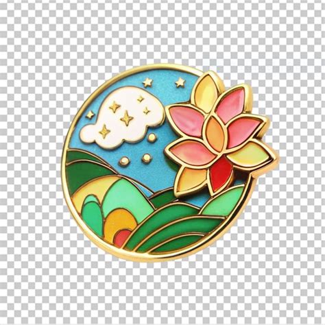 Premium Psd Enamel Pin On Transparent Background