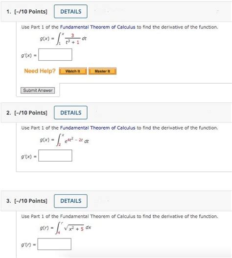 Solved Use Part Of The Fundamental Theorem Of Calculus Chegg