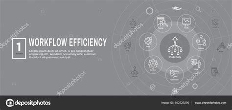 Workflow Efficiency Icon Set And Web Header Banner With Operatio Stock Vector Image By