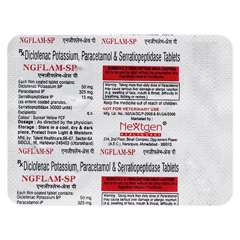 Buy Ngflam Sp Tablet 10s Online At Upto 25 Off Netmeds