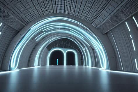 Premium Photo 3d Render Of Abstract Futuristic Arch Architecture With