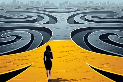 Premium Photo A Businesswoman Reflects On Her Decision Between Two