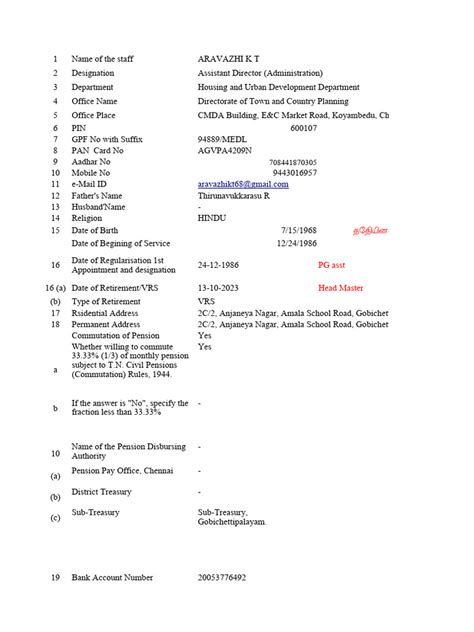 Pension New Format Excel Pdf Pension Hand
