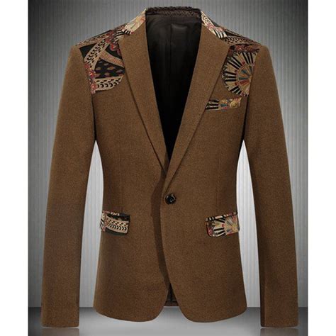 Trendy Turn Down Collar Elbow Patch Splicing Blazer