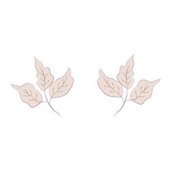 Brown Beige Nude Flowers One Line Drawing Vector Image