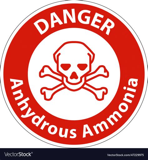 Danger Anhydrous Ammonia Sign On White Background Vector Image