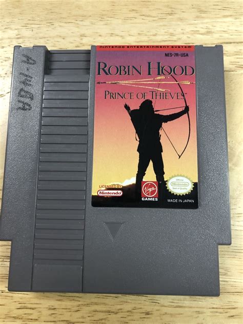 Robin Hood Prince Of Thieves NES Game Engraved Marked Tested